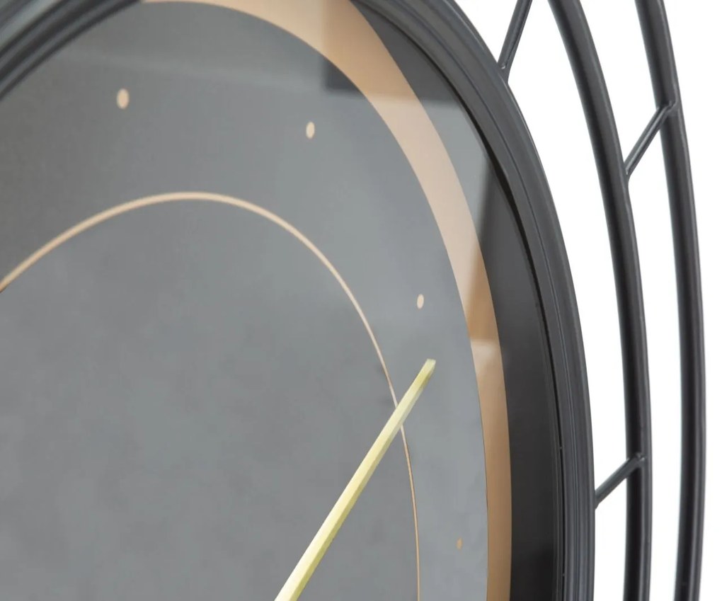 Nástěnné hodiny Mauro Ferretti Centrus, 70x5,5 cm, černá/zlatá