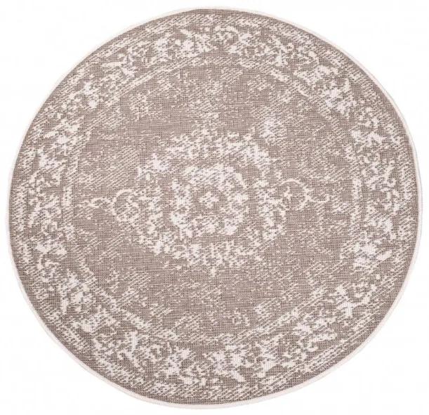Oboustranný koberec DuoRug 5577 krémový kruh