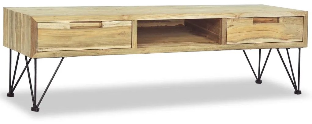 TV stolek, masivní teak, 120x35x35 cm