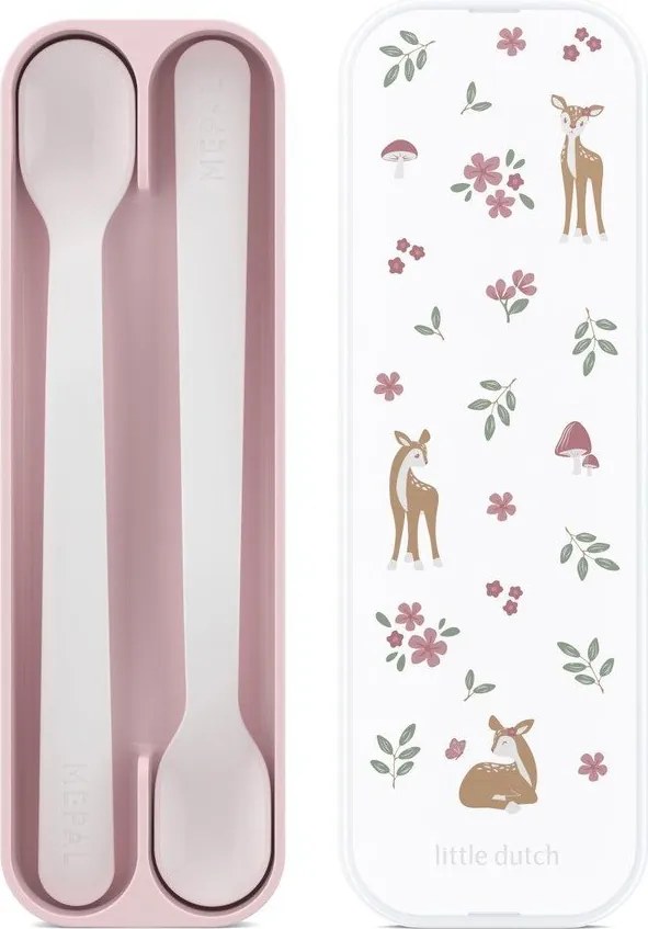 Světle růžové plastové dětské lžičky v sadě 2 ks Fairy Garden – Mepal