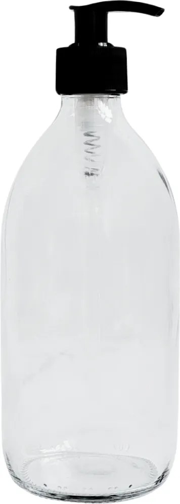 Dávkovač mýdla STELLA 540 ml s černým vroubkovaným dávkovačem