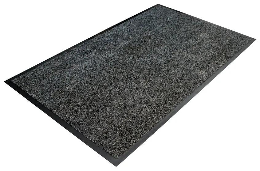 Černá textilní čistící vnitřní vstupní rohož - 90 x 60 x 0,8 cm