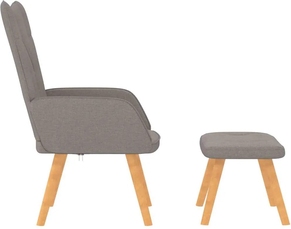 Relaxační křeslo se stoličkou taupe textil 327543