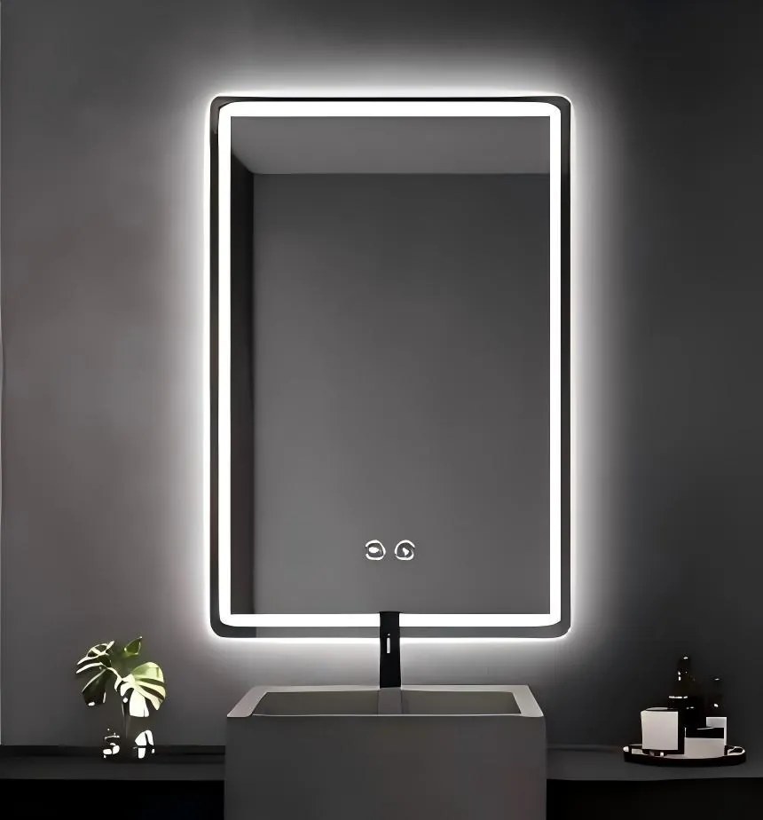 Costway Koupelnové zrcadlo s osvětlením LED zrcadlo s 3 barvami světla a funkcí