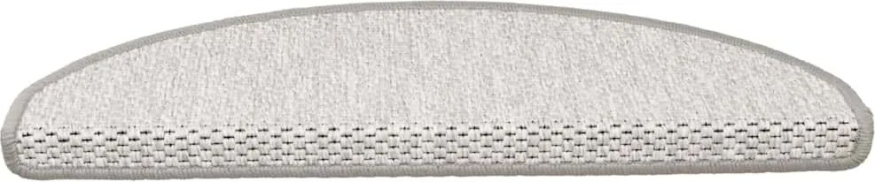 Samolepicí nášlapy na schody sisal 15 ks 65 x 21 x 4 cm platina 326870