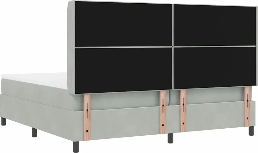 Postel s boxspringem s matrací Světle šedá 200 x 200 cm samet 3341972