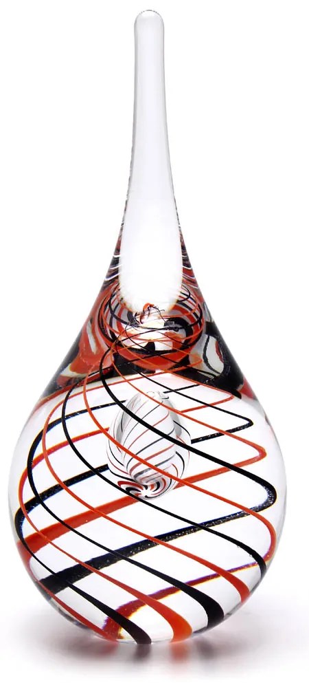 Skleněné těžítko - dekor 01, Červená/Černá, 15 cm | České sklo od Artcristal Bohemia