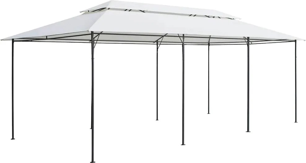 Zahradní altán se závěsy 600 x 298 x 270 cm bílý 180 g/m² 310073