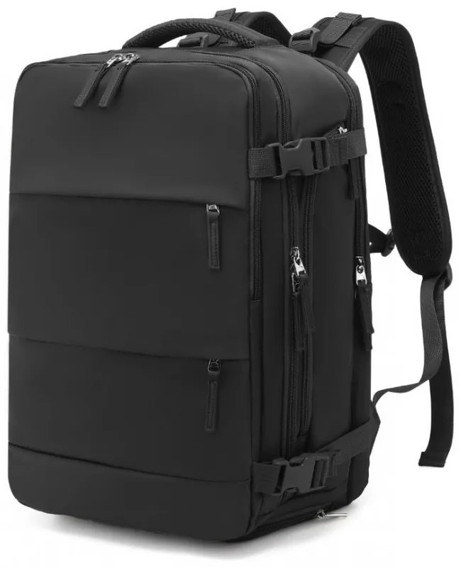Konofactory Černý multifunkční batoh do letadla s USB portem "Gadget" - M (35l) 25L
