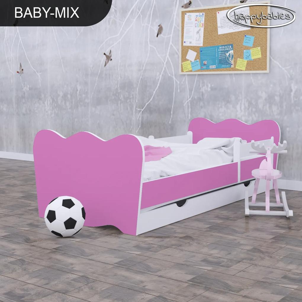 Svět pokojů Dětská postel baby - růžová + matrace zdarma Úložný prostor: ANO (+400 Kč), Rozměr: 160x80 cm (+300 Kč)