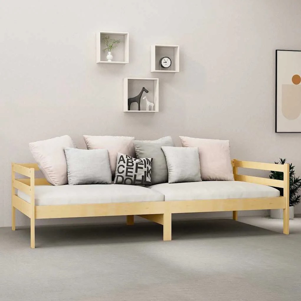 Válenda s matrací 90 x 200 cm masivní borové dřevo 3083559