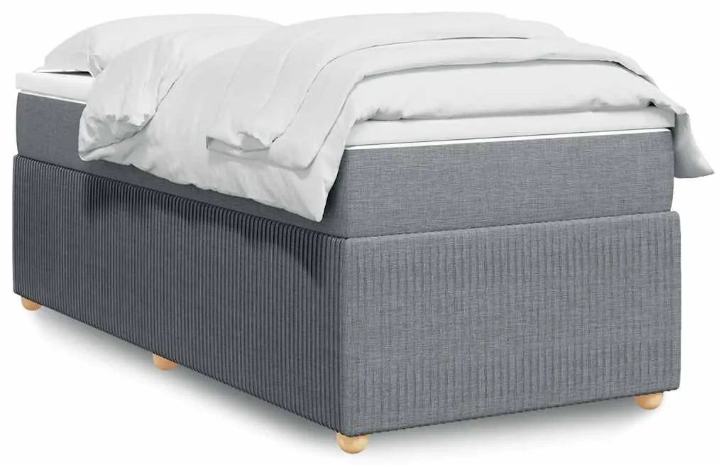 Box spring postel s matrací světle šedá 80 x 200 cm textil 3285525