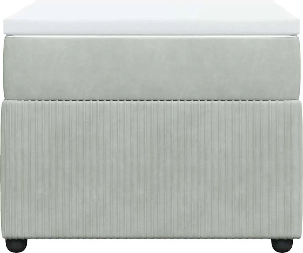 Box spring postel s matrací světle šedá 80 x 200 cm samet 3285602