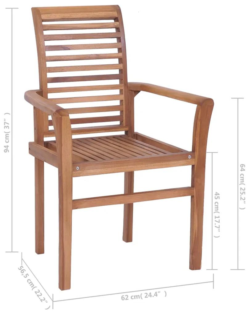 Stohovací jídelní židle 6 ks masivní teakové dřevo - Default Title