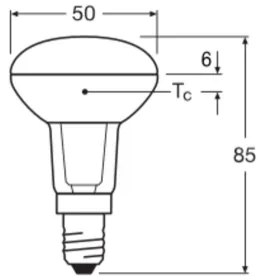 LED žárovka E27 OSRAM R50 4,8W (60W) teplá bílá (2700K) stmívatelná, reflektor 36°