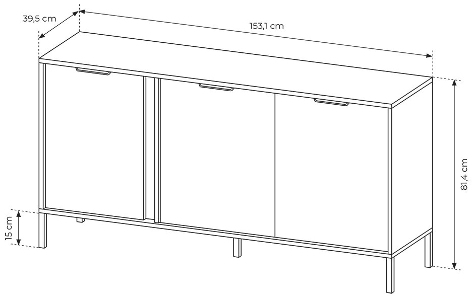 Obývací stěna LARS E | 3 díly | 356 cm + 96,9x60 cm | antracit