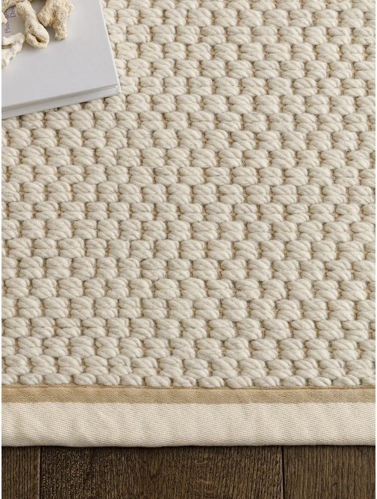 Krémový oboustranný/ručně tkaný koberec s příměsí vlny 80x160 cm Korra Double Loop – Asiatic Carpets