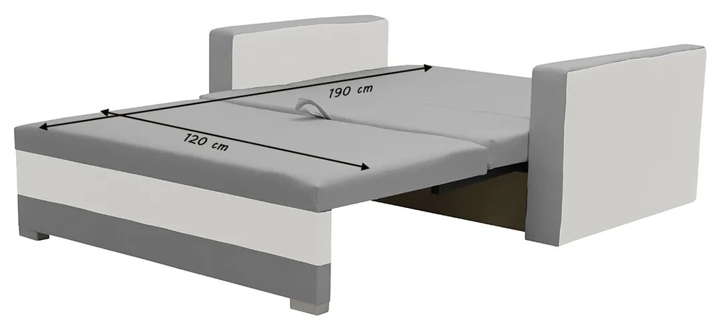 Dvoumístná rozkládací pohovka ASTRA1 Stříbrná/černá