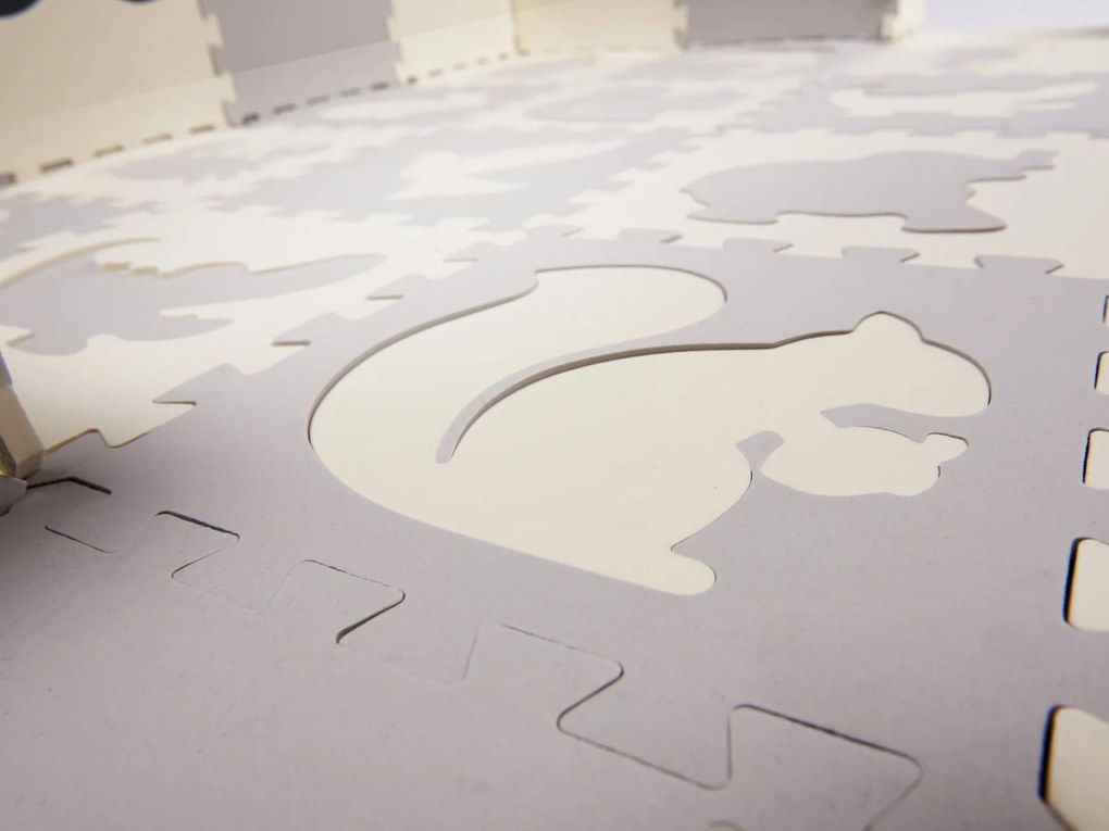 Creative Corner Pěnová podložka na skládání puzzlí/dětská ohrádka 36el. šedá-ecru