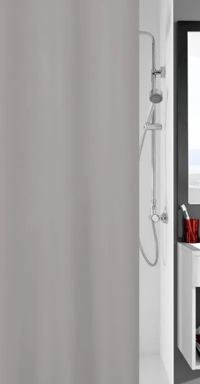 KITO sprchový závěs 180x200cm, polyester šedý (4937905305)