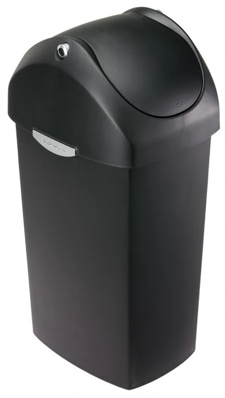 Odpadkový koš Simplehuman – 40 l, houpací víko, černý plast