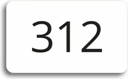 ACCEPT Číslo na dveře - typ 10 (50x30mm) - bílá tabulka - barevný tisk