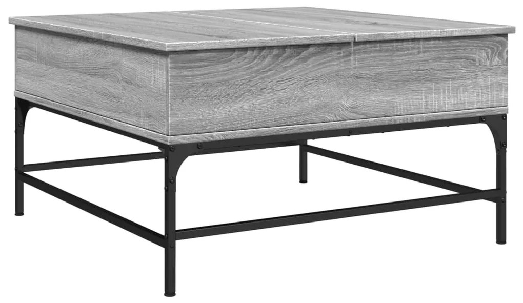 Konferenční stolek šedý sonoma 80 x 80 x 45 cm kompozit a kov - Default Title