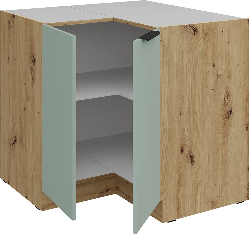 ARIA st | dolní skříňka 90x90 DN 2F rohová s policí | 90x90 cm | artisan/aquamarine