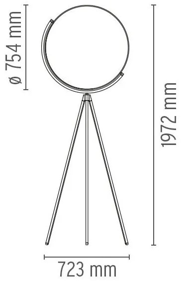 Flos Superloon, chromová stojací designová lampa se stmívačem, 40W LED, 197cm