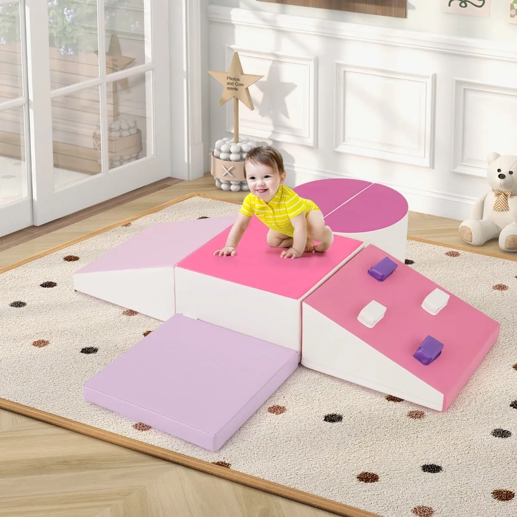 Costway 6 ks. Kinder Schamstoff Bausteine mit Kletterfelsen zum Klettern