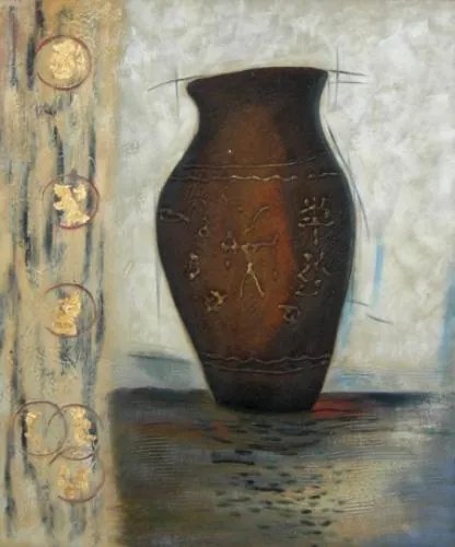 Hnědá váza - 60 x 50 cm
