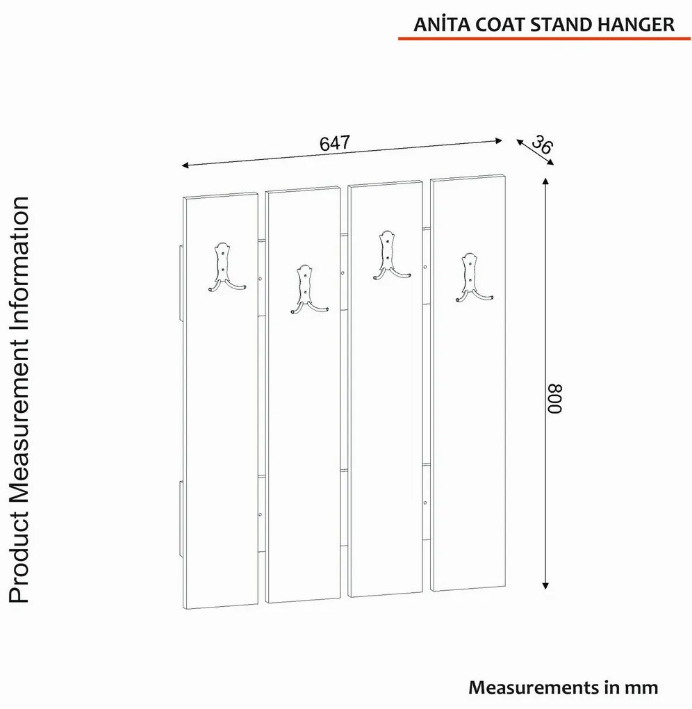 Nástěnný věšák Anita Walnut