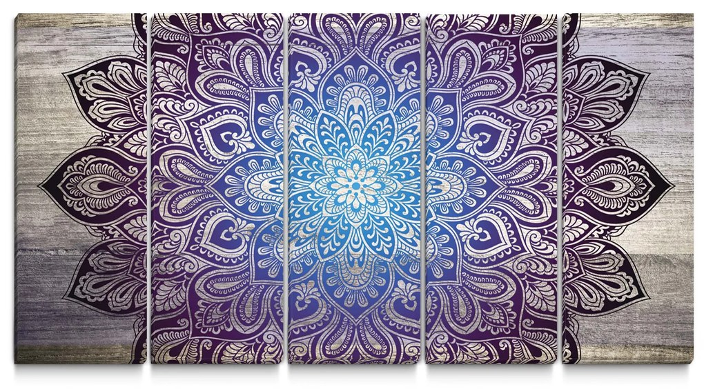 Obraz mandala na dřevě purple II Velikost (šířka x výška): 100x60 cm