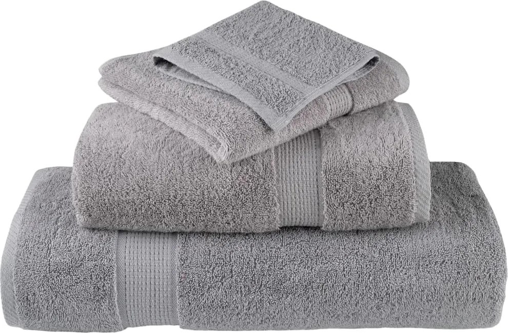 Prémiové ručníky SOLUND 4 ks šedé 100x200 cm 600 g/m² 137318