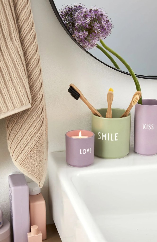 DESIGN LETTERS Vonná svíčka Lavender Love 75 g, fialová barva, porcelán, vosk