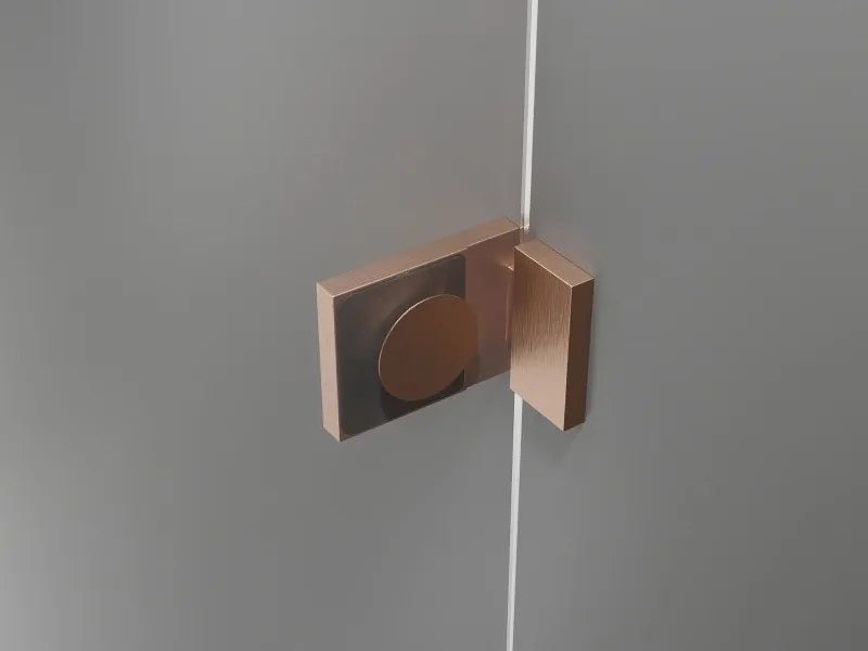 Mexen Lunar, výklopný sprchový kout pravý 100 x 70 cm, 8mm čiré sklo, profil měděná matná, 834-100-070-65-00-P