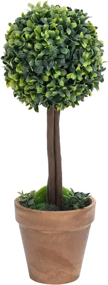 Umělé zimostrázy ve tvaru koule 2 ks s květináči zelené 33 cm 336515