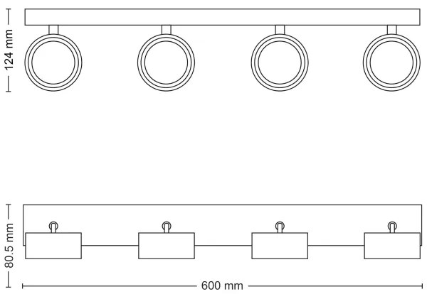 Philips - LED Bodové svítidlo BRACIA 4xLED/5,5W/230V černá