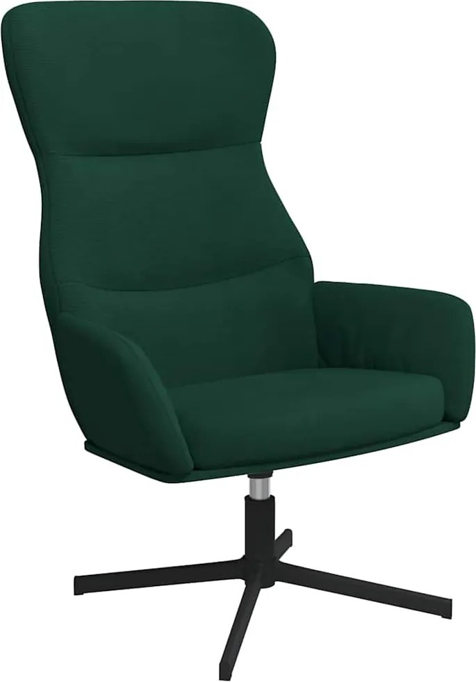 Relaxační křeslo tmavě zelené samet 341110