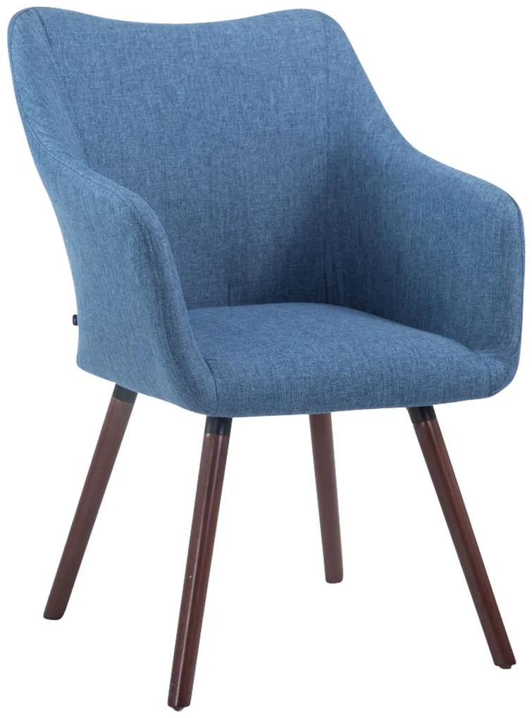 Židle Mack látka, nohy ořech Barva  Modrá
