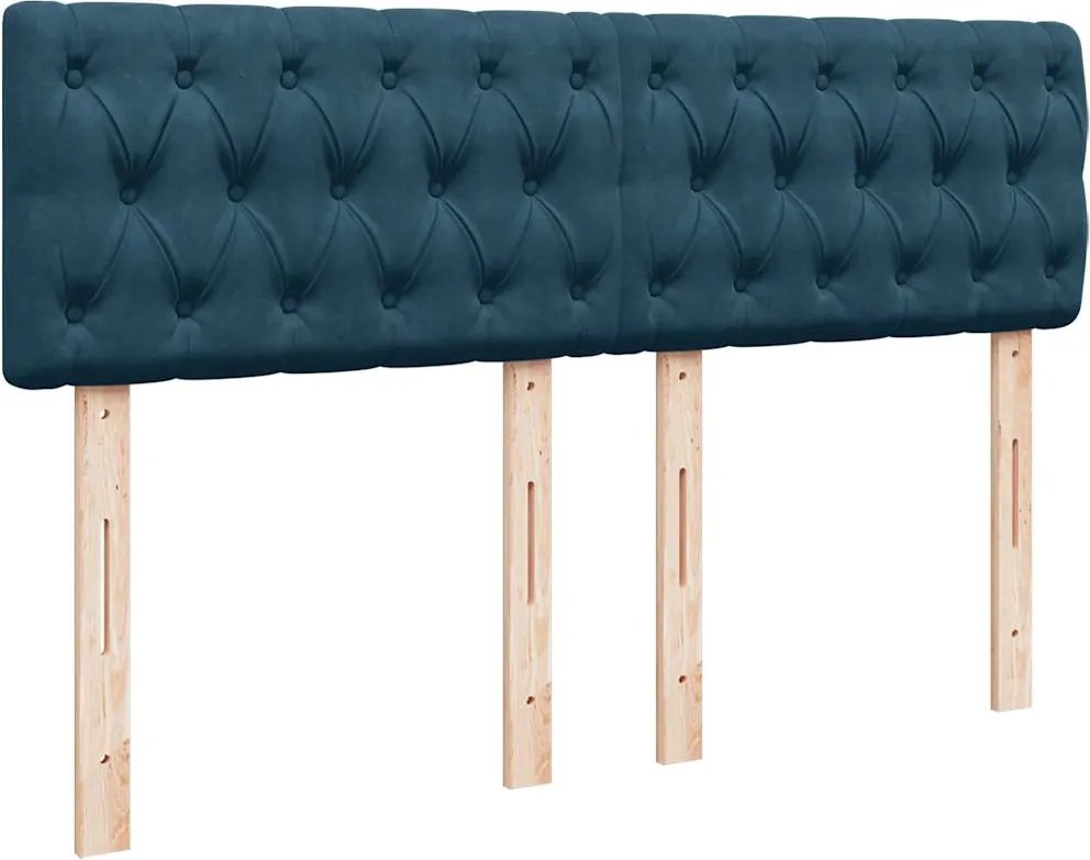 Box spring postel s matrací modrá 140 x 200 cm samet 3287768
