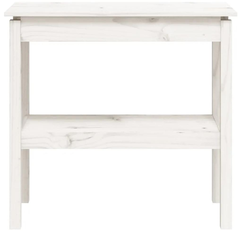 Konzolový stolek bílý 80 x 40 x 75 cm masivní borové dřevo