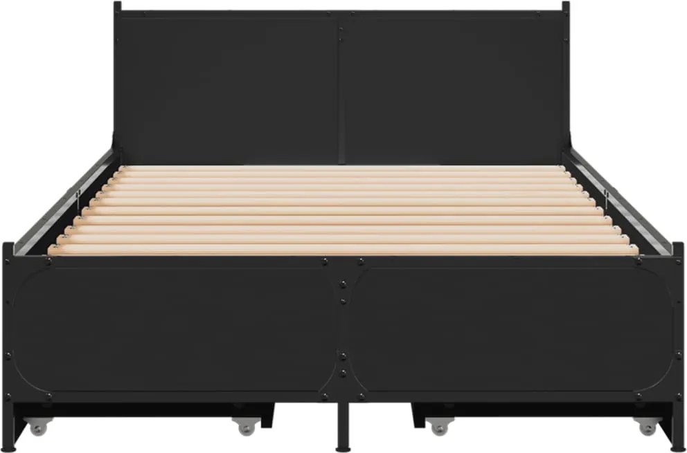 Rám postele se zásuvkami černý 75 x 190 cm kompozitní dřevo 3279972