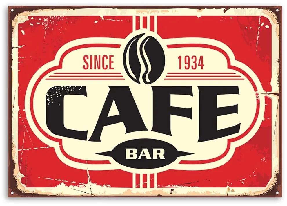 Obraz na plátně Retro plakát Sign Cafe - 90x60 cm