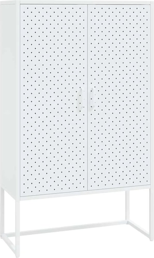 Komoda bílá 80 x 35 x 135 cm ocel 335875