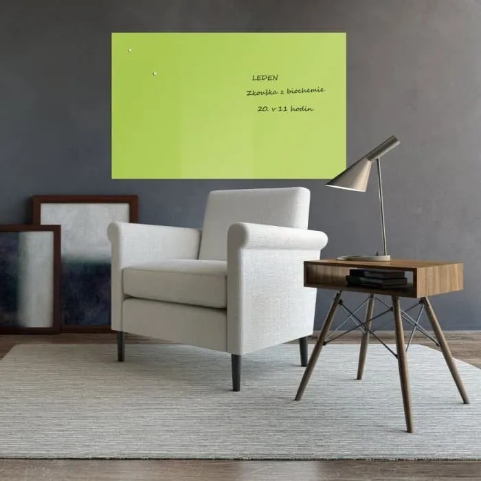 Zelená pistáciová skleněná magnetická tabule domácí Smatab® - 40 × 60 cm