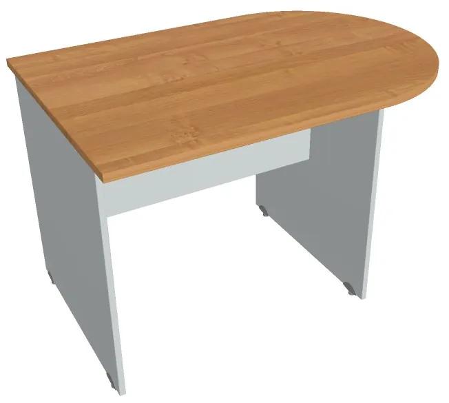 Stůl jednací oblouk 120 cm - Hobis Gate GP 1200 1 Dekor stolové desky: olše, Dekor lamino podnože: šedá