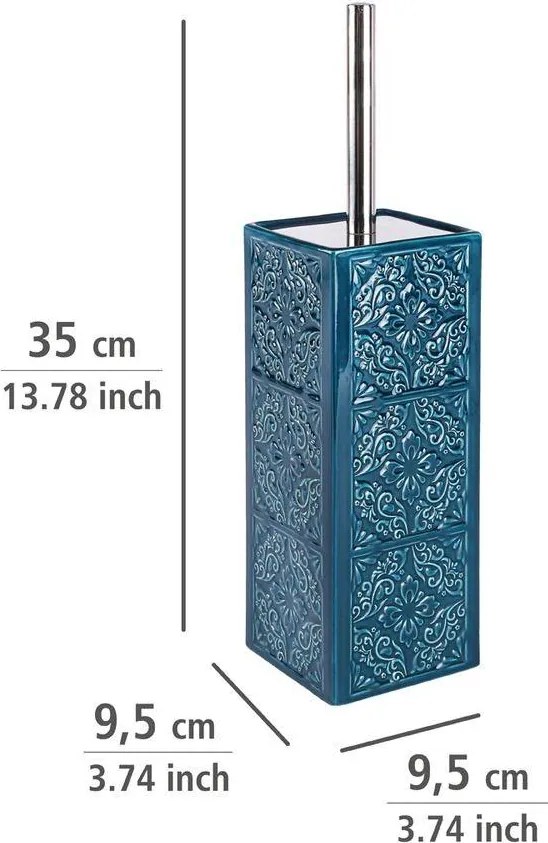 Nádoba na WC CORDOBA DARK BLUE + štětka WC, WENKO