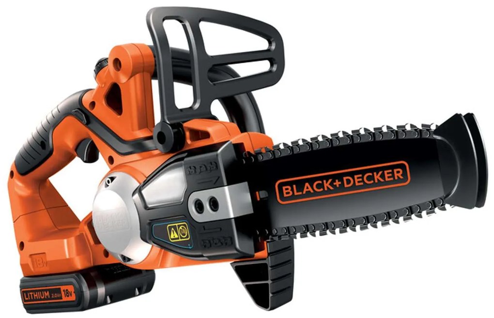 BLACK+DECKER - 18V AKU řetězová pila 20 cm, 1x aku 2,0 Ah Li-ion, nabíječka GKC1820L20-QW