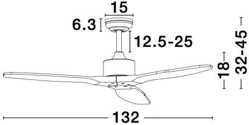 Stropní ventilátor Vento s dálkovým ovládáním